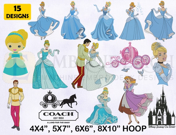 Cinderella Embroidery Designs Bundle 4 Sizes EMB Designs - Etsy