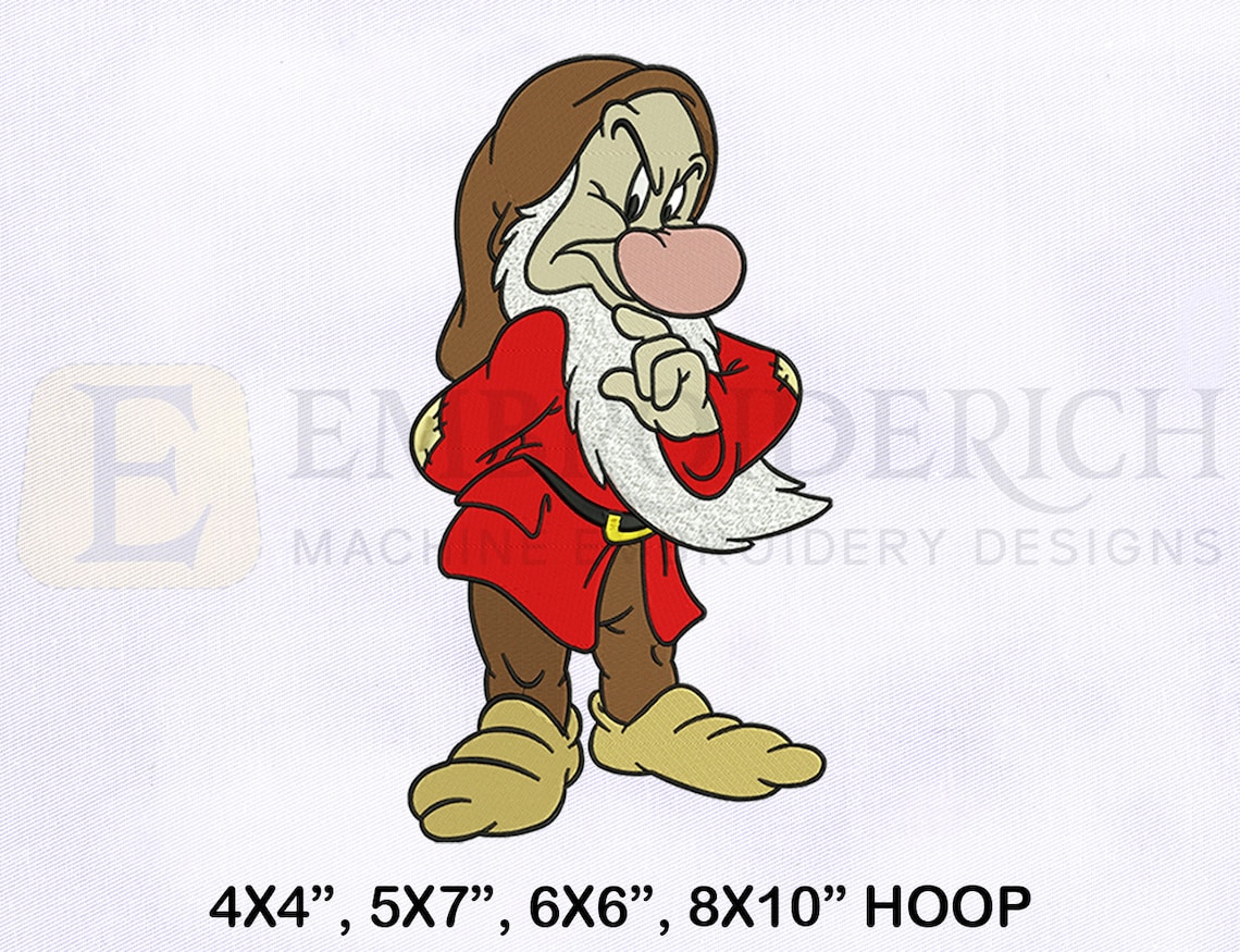 Seven Dwarfs Embroidery Designs Bundle, 4 Sizes EMB Designs, Snow White ...