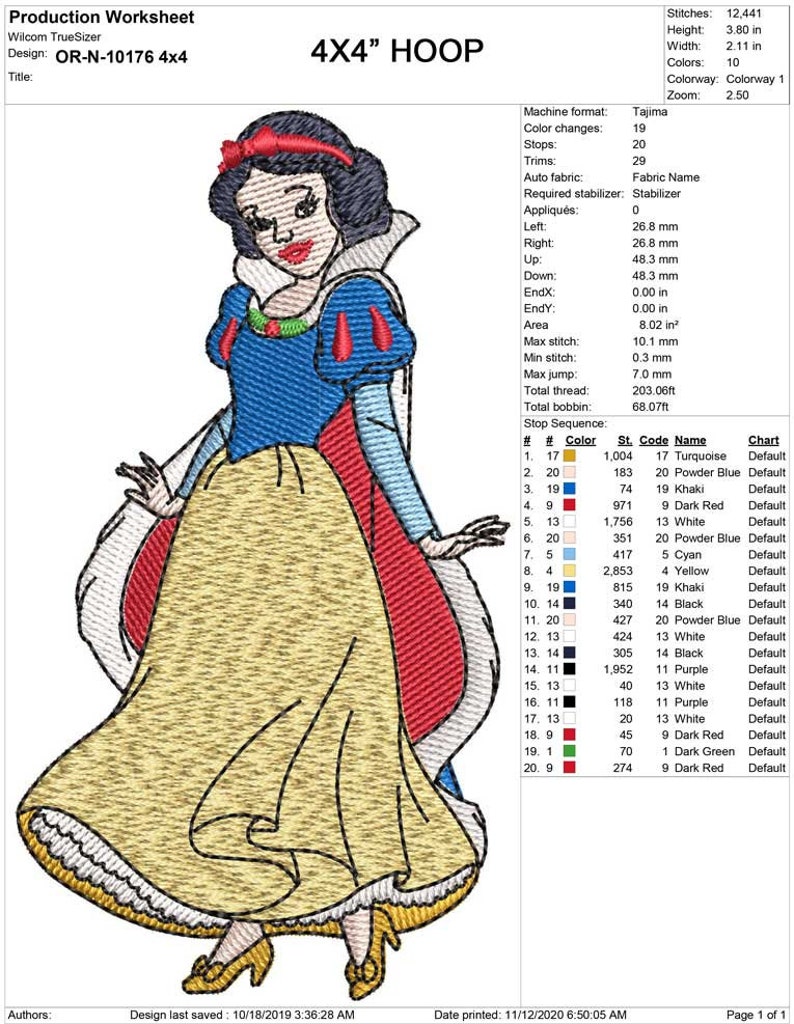 Princess Snow White Embroidery Design Snow White Princess - Etsy