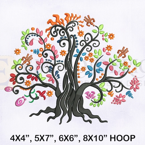 Tree of Life Machine Embroidery Design Embroidery Designs - Etsy