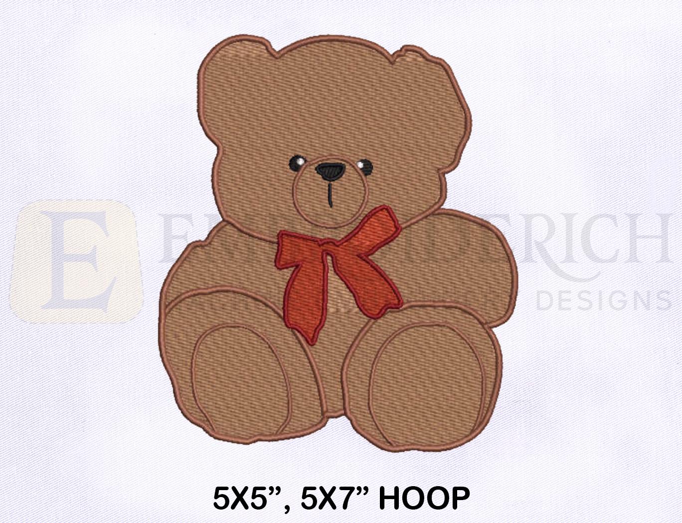 Teddy Bear Machine Embroidery Design | Cute Teddy Embroidery Design ...