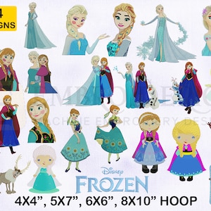 30+ Frozen Machine Embroidery Designs Bundle, 4 Sizes Embroidery ...