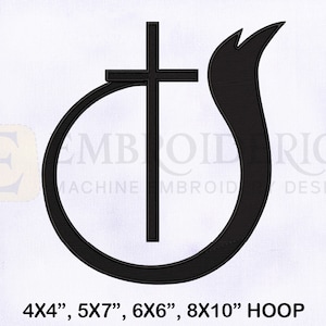 Church of God Cross Machine Embroidery Design | 4 Sizes EMB Designs ...