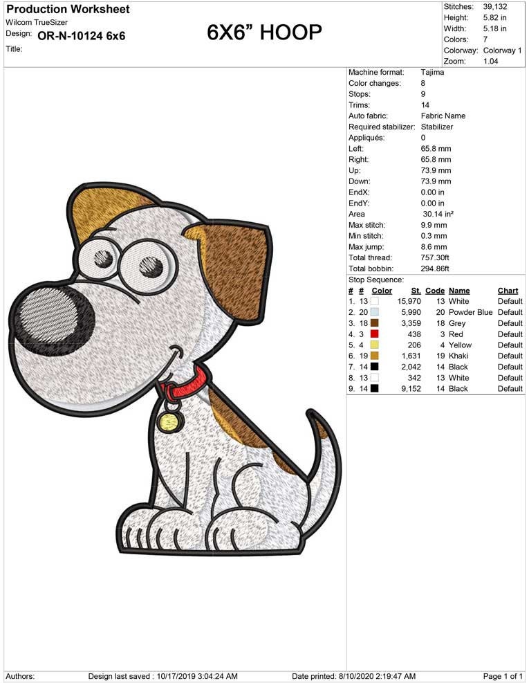 Cute Little Dog Machine Embroidery Design Sitting Dog - Etsy