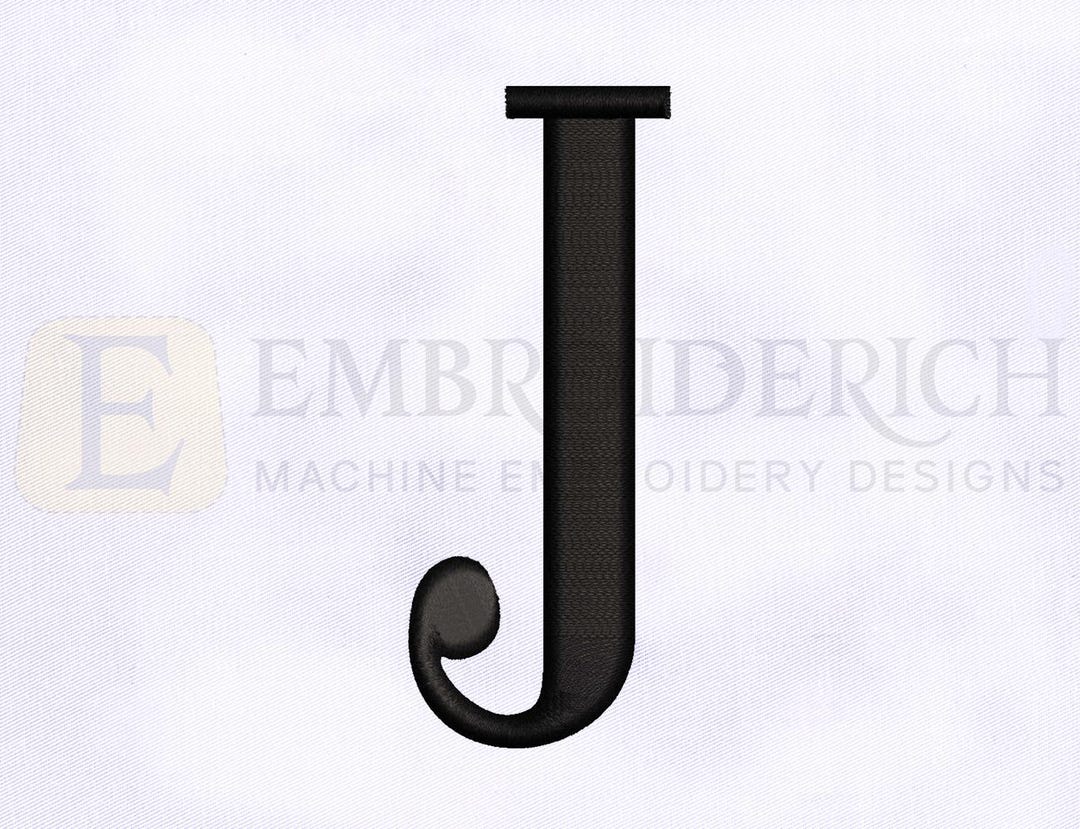Alphabet J Machine Embroidery Design | Alphabet J 2.5 Inches Height ...