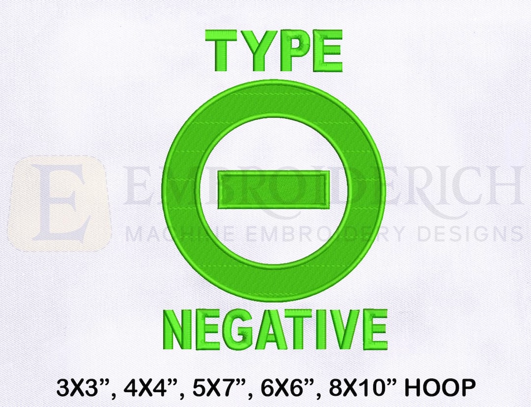 Type O Negative Logo Machine Embroidery Design | 4x4 & 5x7 Hoop ...