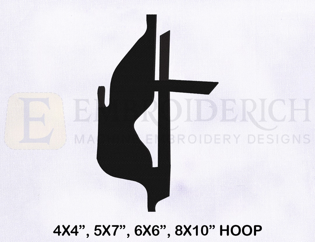 United Methodist Cross Machine Embroidery Design | 4 Sizes EMB Designs ...
