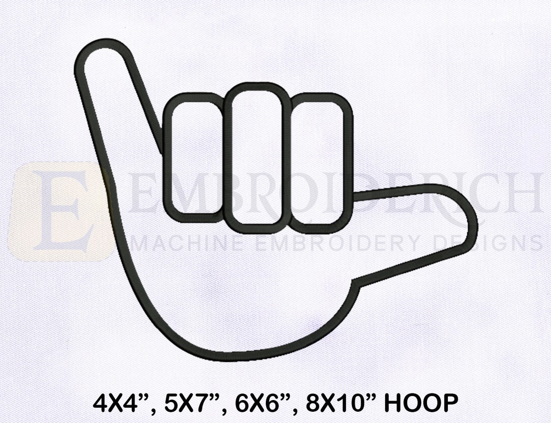 Sign Language Alphabet Y Machine Embroidery Design | 4 Sizes EMB ...