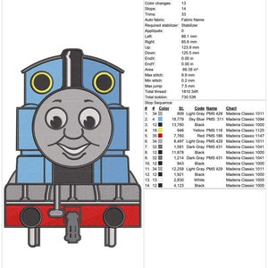 Thomas the Tank Engine Embroidery Design, Thomas Engine Embroidery ...