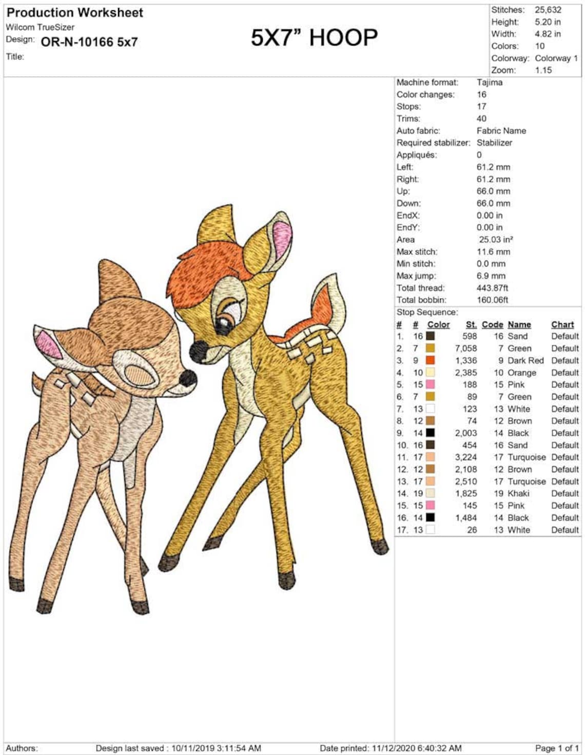 Bambi Love Faline Deer Embroidery Design, Deer Machine Embroidery ...