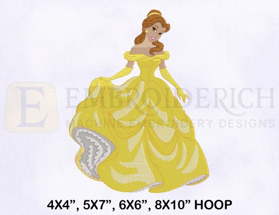 Princess Belle Machine Embroidery Design Princess Belle | Etsy UK