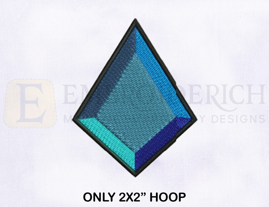 Beautiful Blue Diamond Machine Embroidery Design, Diamond Embroidery ...