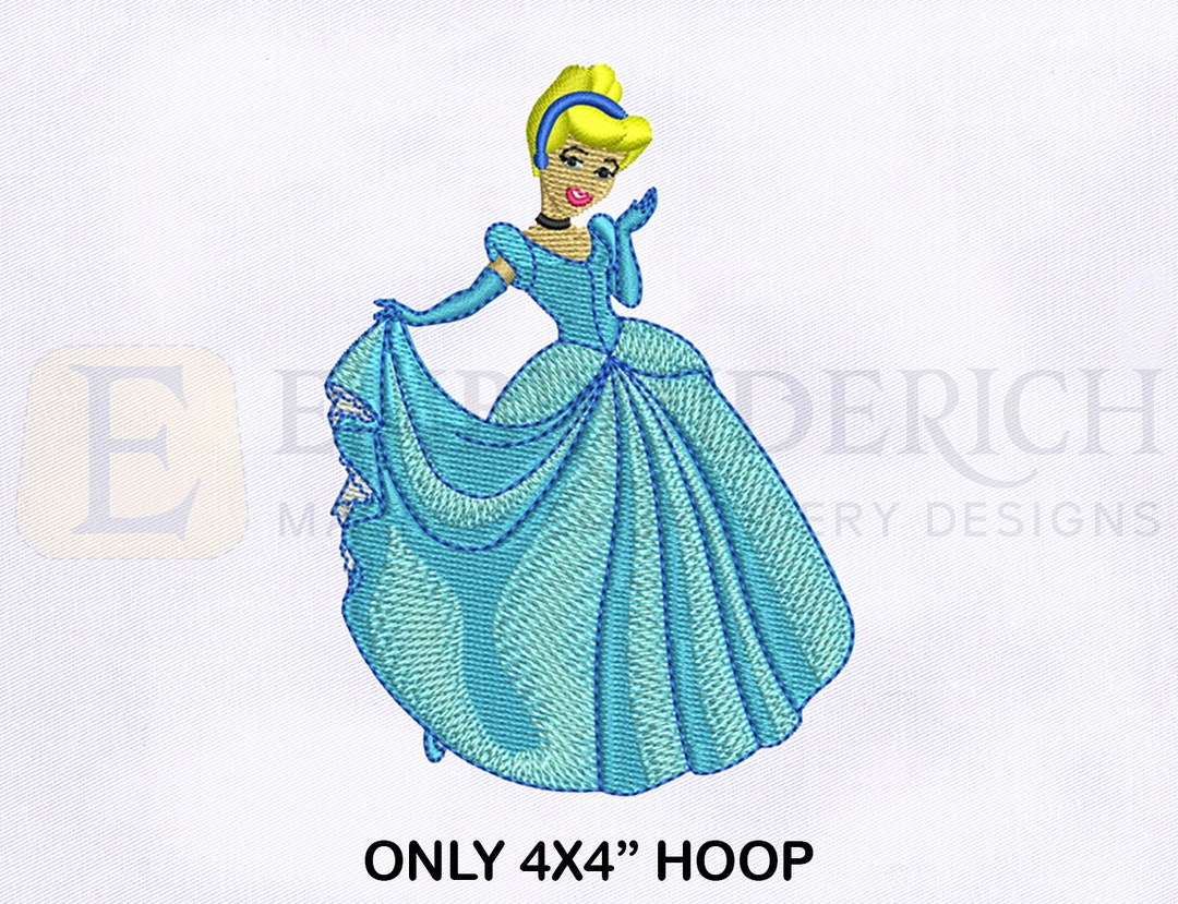 Lovely Princess Cinderella Embroidery Design, Princess Embroidery ...