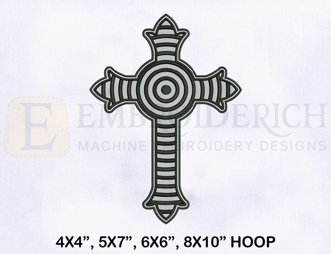Christianity Symbol Cross Machine Embroidery Design, Religious ...