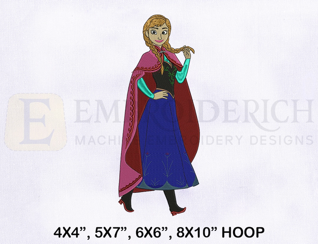 Frozen Princess Anna Embroidery Design, Frozen Embroidery Designs, Anna ...