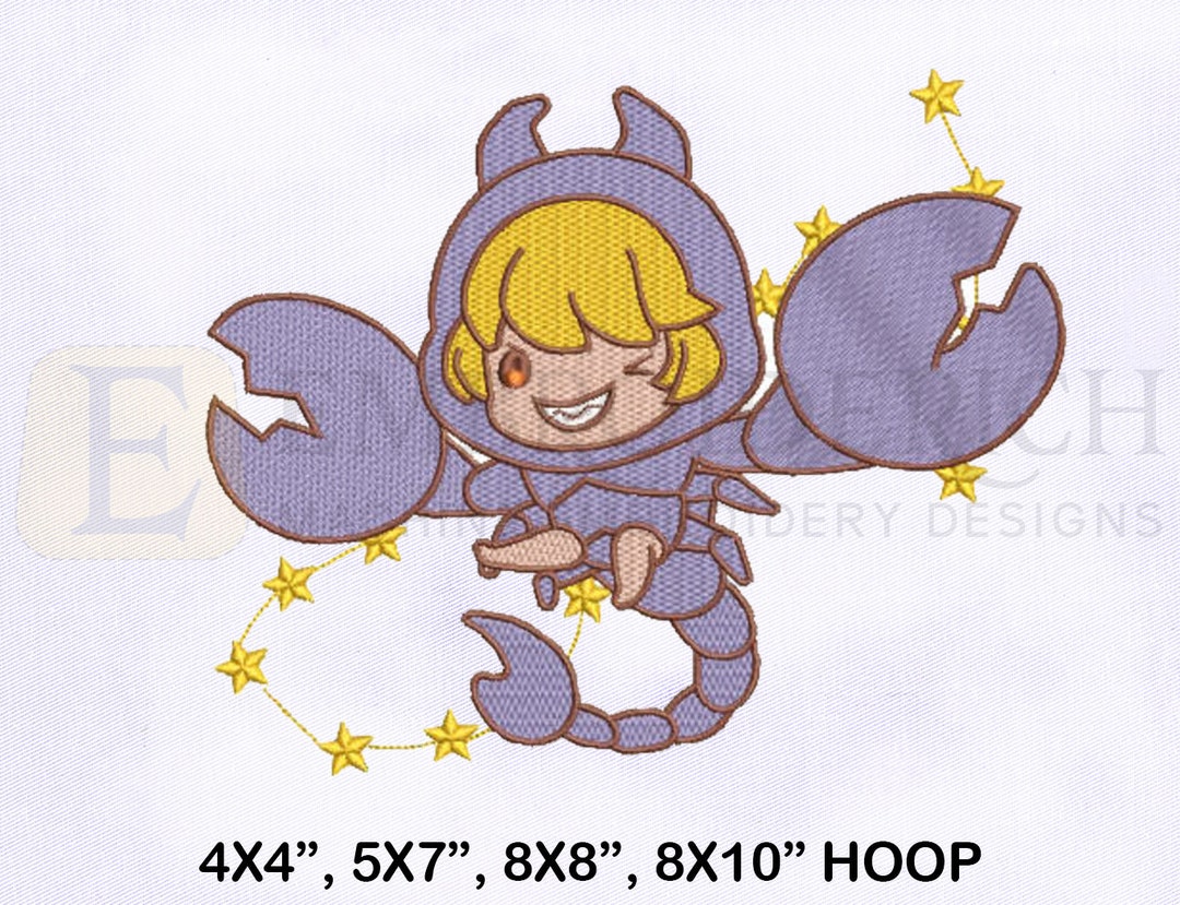 Zodiac Baby Scorpio Machine Embroidery Design, Chinese Zodiac ...