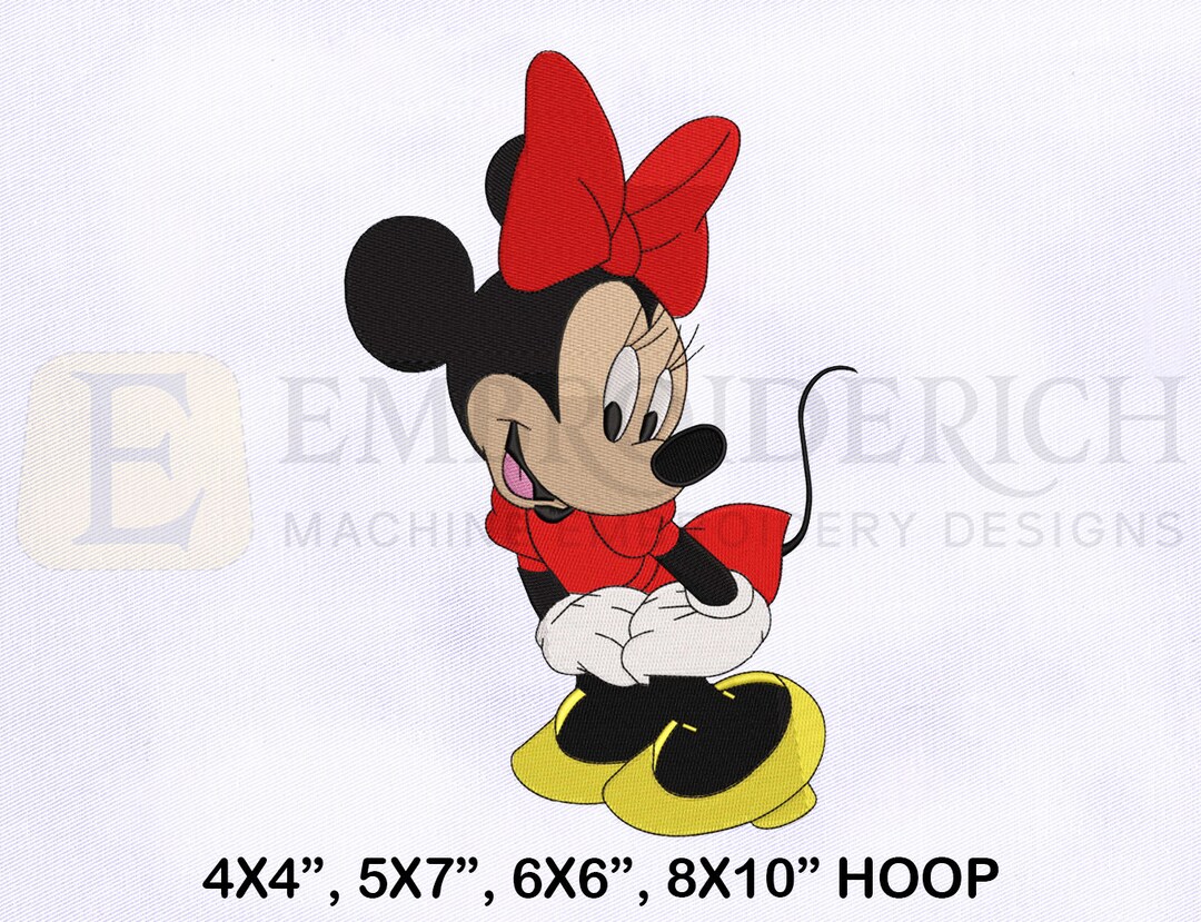 Cute Minnie Mouse Embroidery Design, Cute Minnie Embroidery, Minnie ...