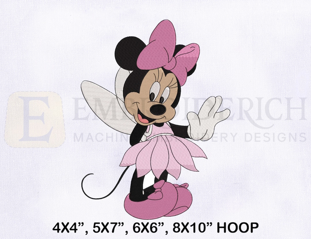 Minnie Mouse Fairy Machine Embroidery Design, Minnie Embroidery Designs ...