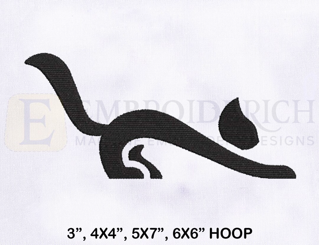 Slim Cat Logo Machine Embroidery Design | 4 Sizes EMB Designs ...