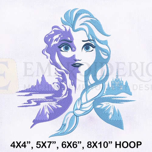 Artistic Frozen Princess Elsa Embroidery Design Artistic Elsa - Etsy