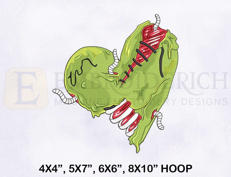 Creepy Zombie Heart Machine Embroidery Design Horror - Etsy