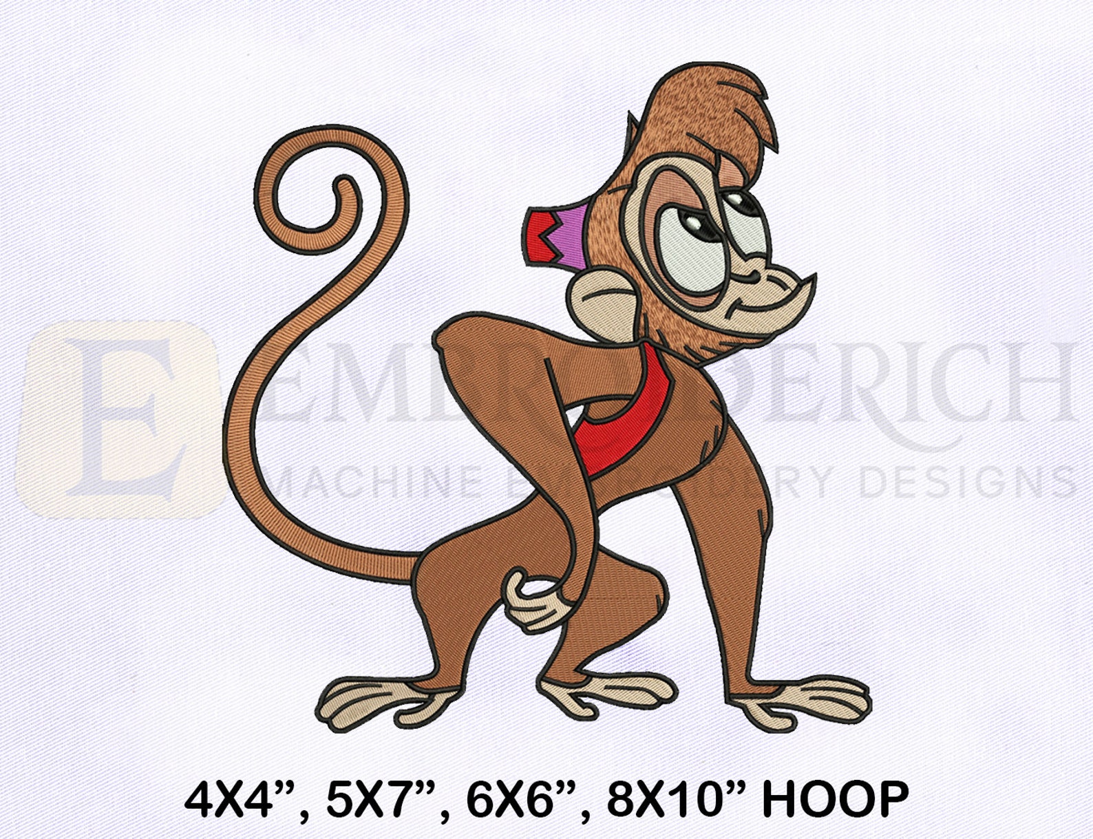 Aladdin Abu Monkey Machine Embroidery Design, Aladdin Embroidery ...
