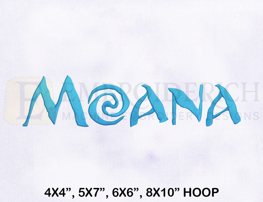 Digitized Moana Logo Embroidery Design, Moana Logo Machine Embroidery ...