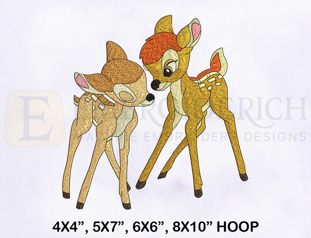 Bambi Love Faline Deer Embroidery Design, Deer Machine Embroidery ...