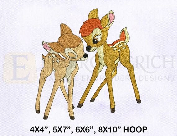 Bambi Love Faline Deer Embroidery Design Disney Embroidery | Etsy