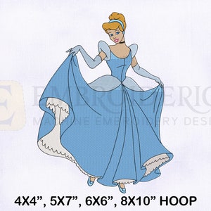 Cinderella Embroidery Designs Bundle, 4 Sizes EMB Designs, Princess ...