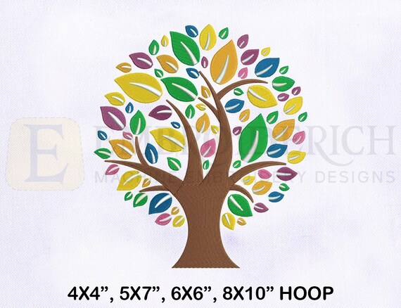 Eco Tree Machine Embroidery Design Tree Embroidery Designs | Etsy