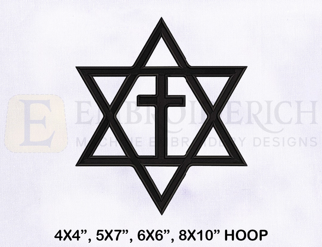 Messianic Jewish Cross Machine Embroidery Design | 4 Sizes EMB Designs ...