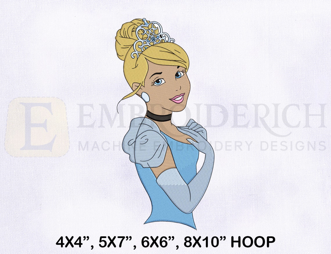 Cinderella Embroidery Designs Bundle, 4 Sizes EMB Designs, Princess ...