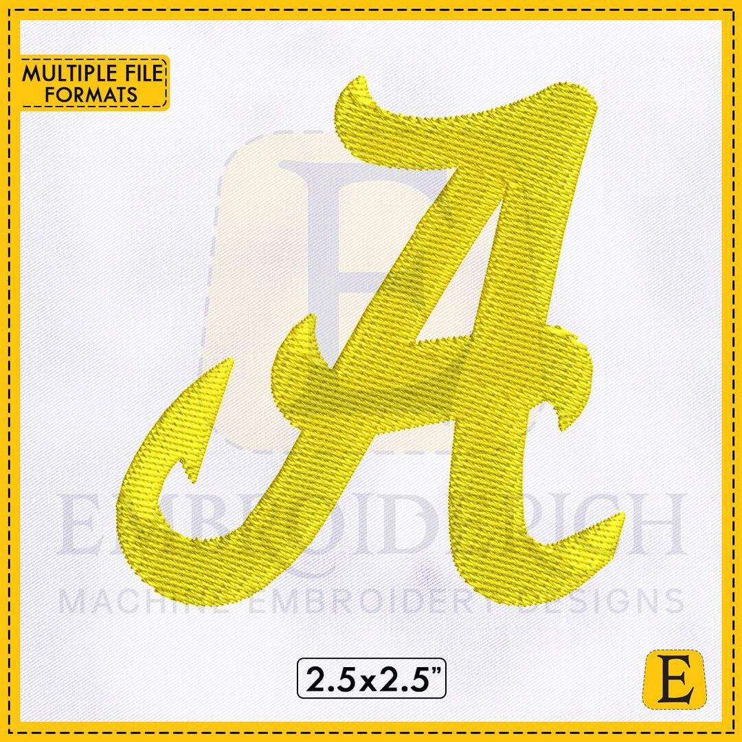 Alabama A Logo Machine Embroidery Design | Alphabet A 2.5 Inches Height ...
