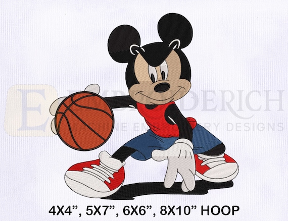 Mickey Playing Basketball Embroidery Design Mickey Basketball - Etsy