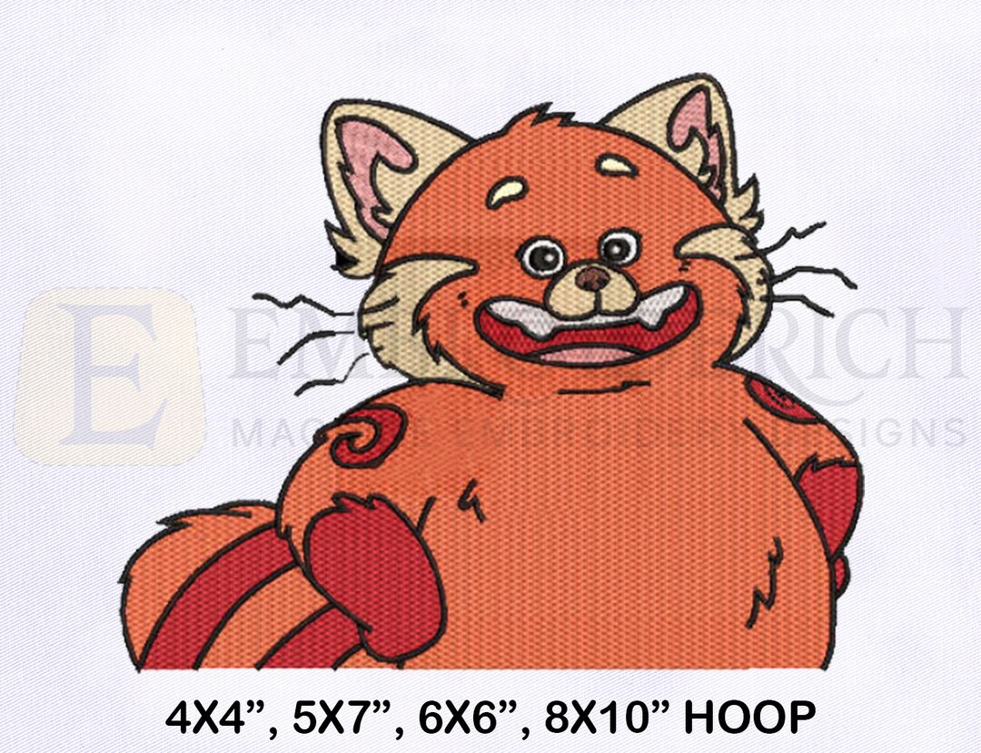 Turning Red Happy Panda Machine Embroidery Design, Turning Happy Panda ...