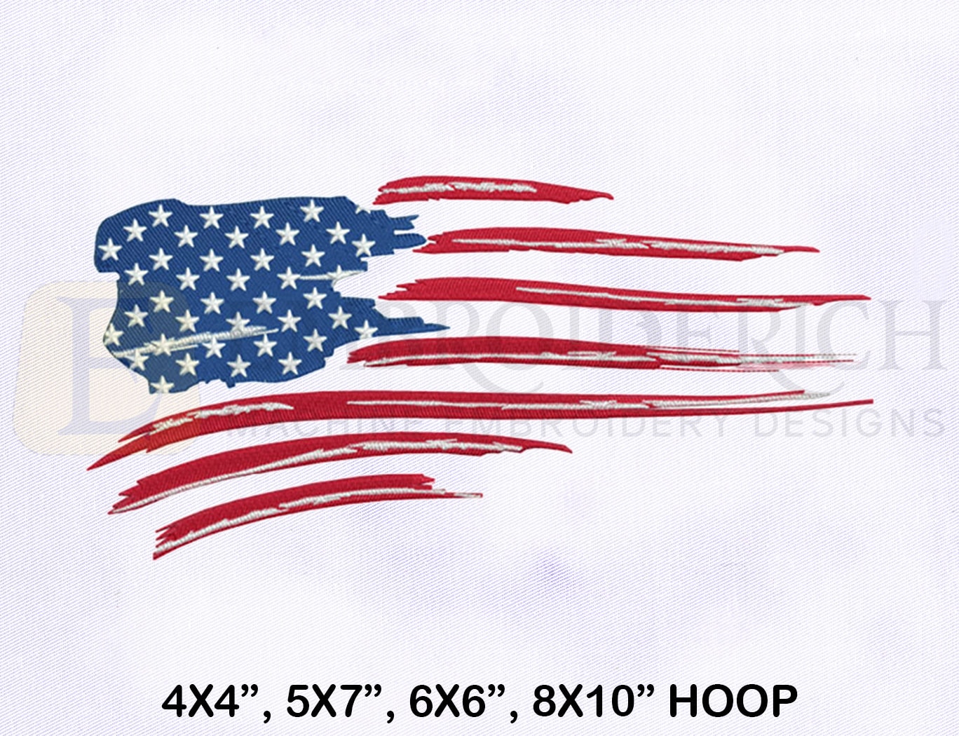 American Flag Distressed Embroidery Design, 4th of July Embroidery ...