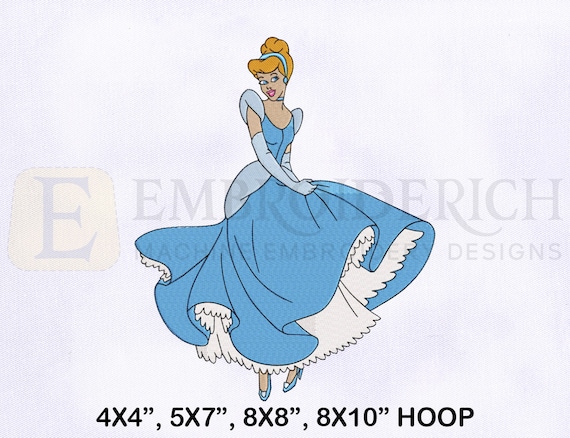 Cinderella Dancing Machine Embroidery Design Princess | Etsy