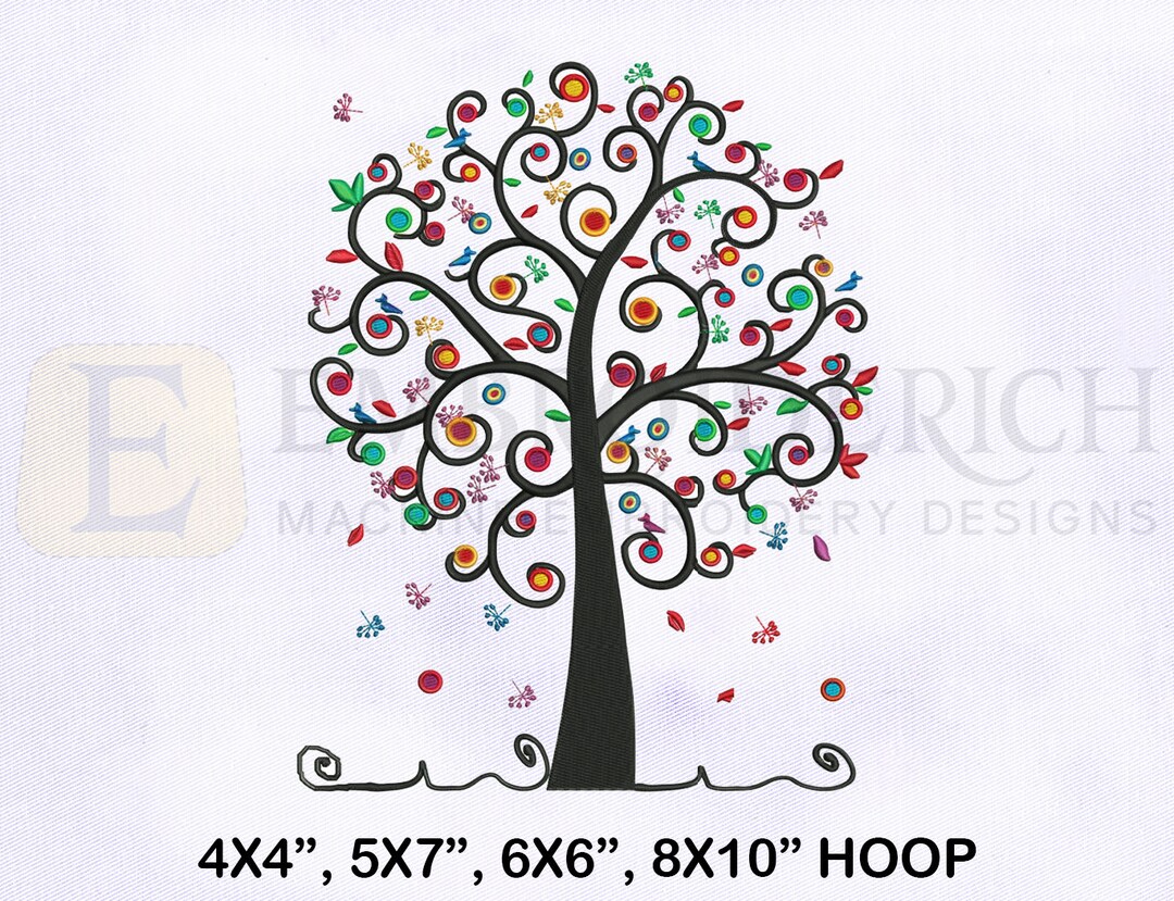 Social Work Tree Machine Embroidery Design, Tree Embroidery Designs ...