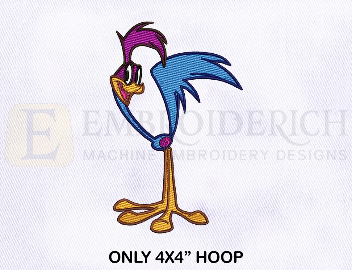 Fast and Quirky Roadrunner Embroidery Design Disney - Etsy
