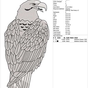 Peregrine Falcon Machine Embroidery Design, Animals Embroidery Designs ...