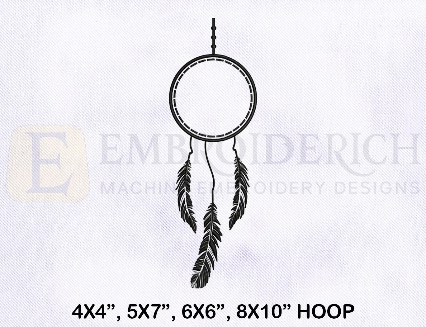 Outline Circle Monogram Dream Catcher Embroidery Design | 4 Sizes EMB ...