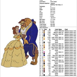Princess Belle and the Beast Embroidery Design, Princess Belle ...