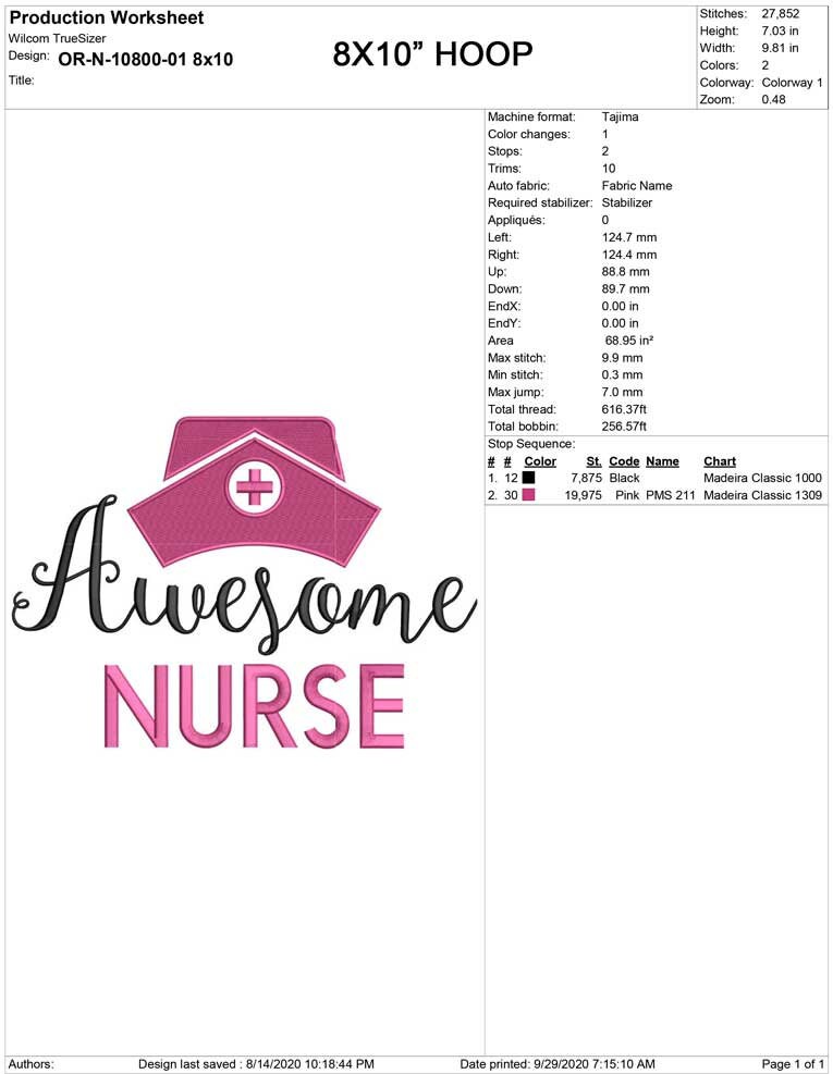 Awesome Nurse Machine Embroidery Design Nurse Embroidery - Etsy