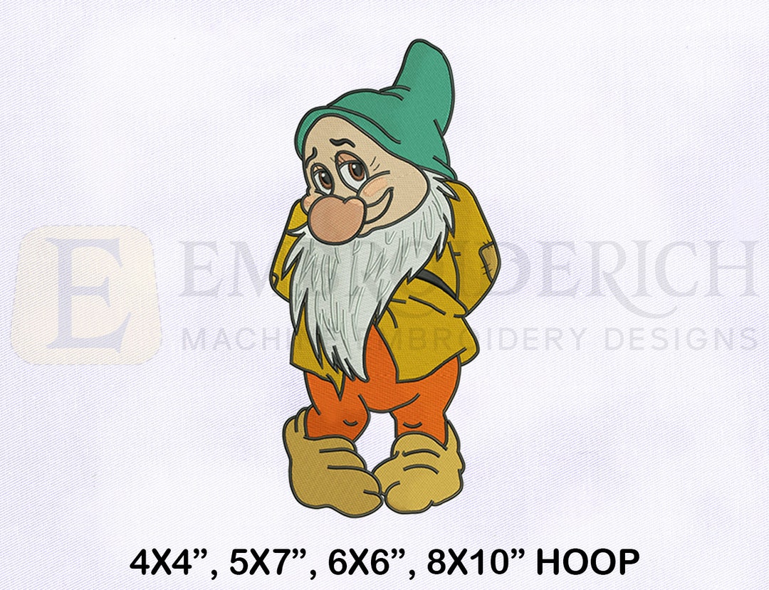 Bashful Dwarf Machine Embroidery Design, Bashful Embroidery Design ...