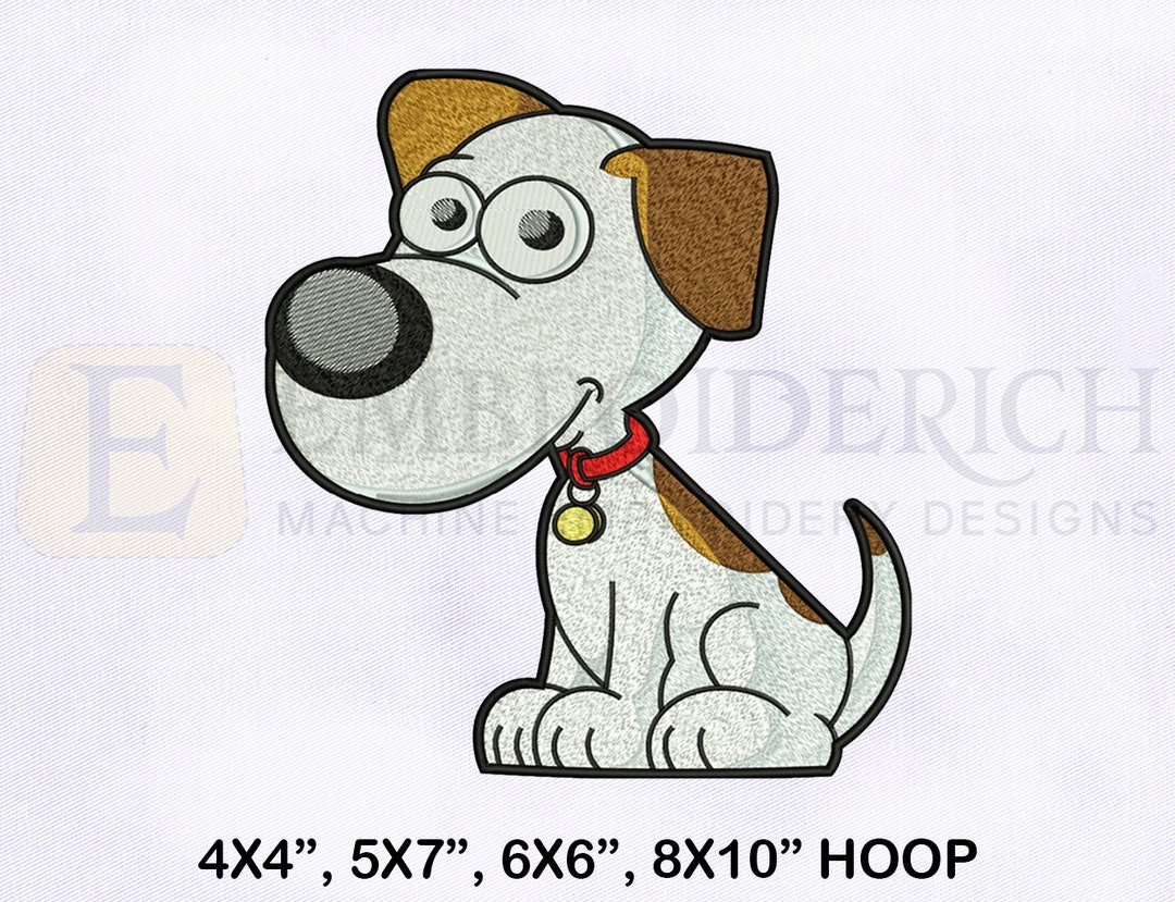 Cute Little Dog Machine Embroidery Design, Sitting Dog Embroidery ...