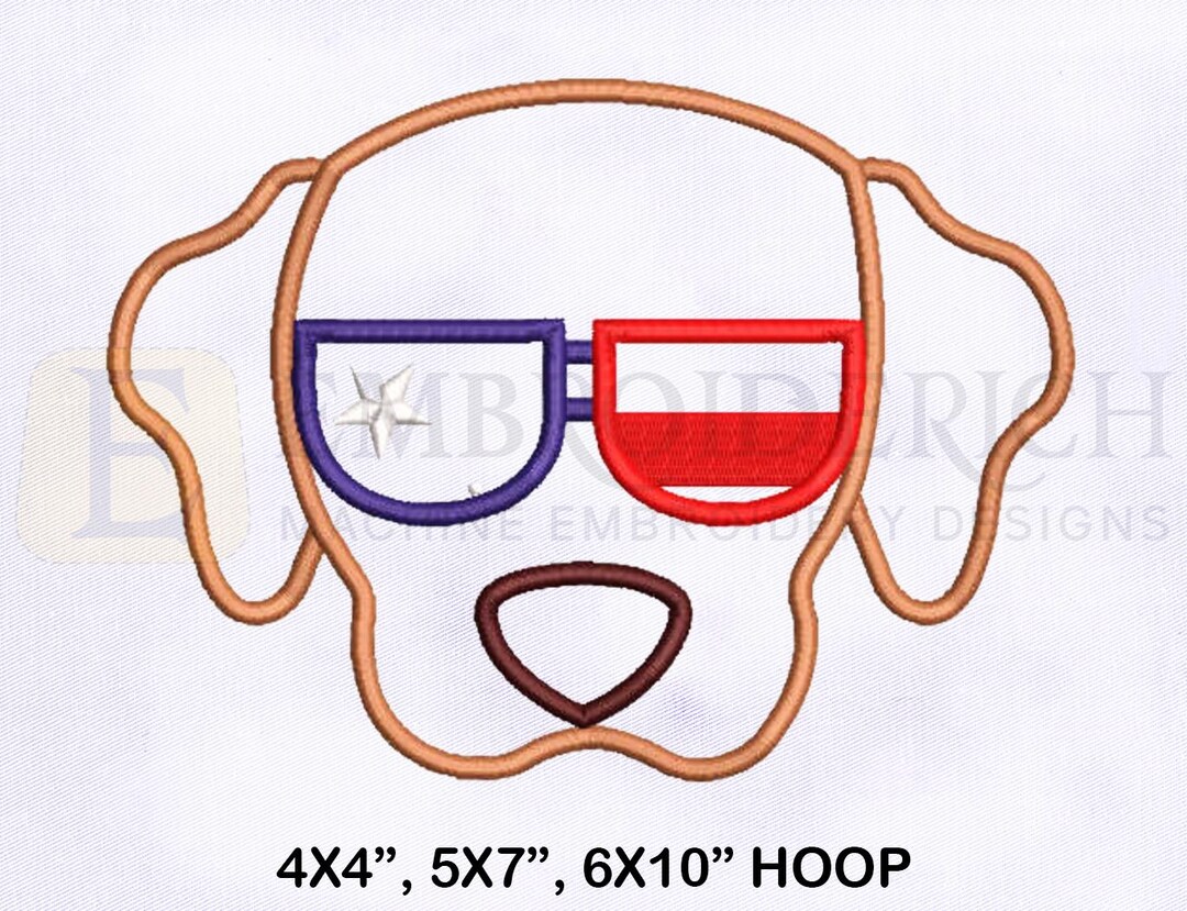 Boy Pup Face Applique Machine Embroidery Design | 3 Sizes Embroidery ...