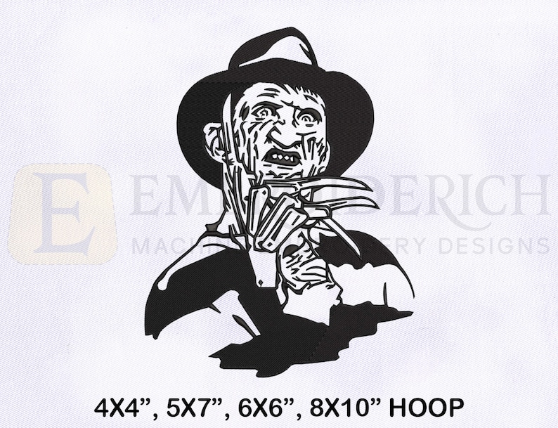 Freddy Krueger Silhouette Embroidery Design Horror Embroidery | Etsy