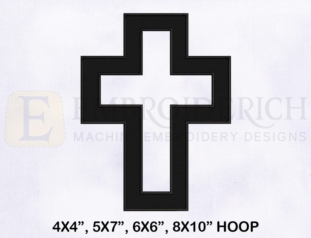 Latin Christian Cross Machine Embroidery Design, Religious Embroidery ...