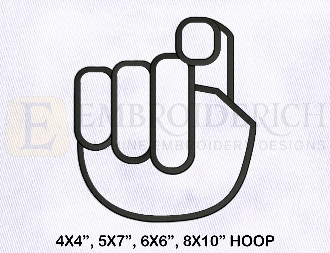 Alphabet Hand Sign X Machine Embroidery Design 4 Sizes EMB - Etsy